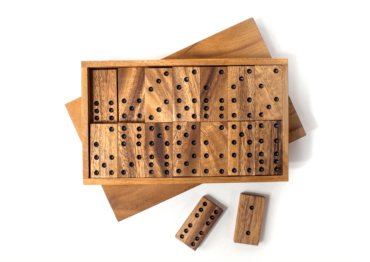Monkey Pod Games Wooden Domino Set | Giftagram
