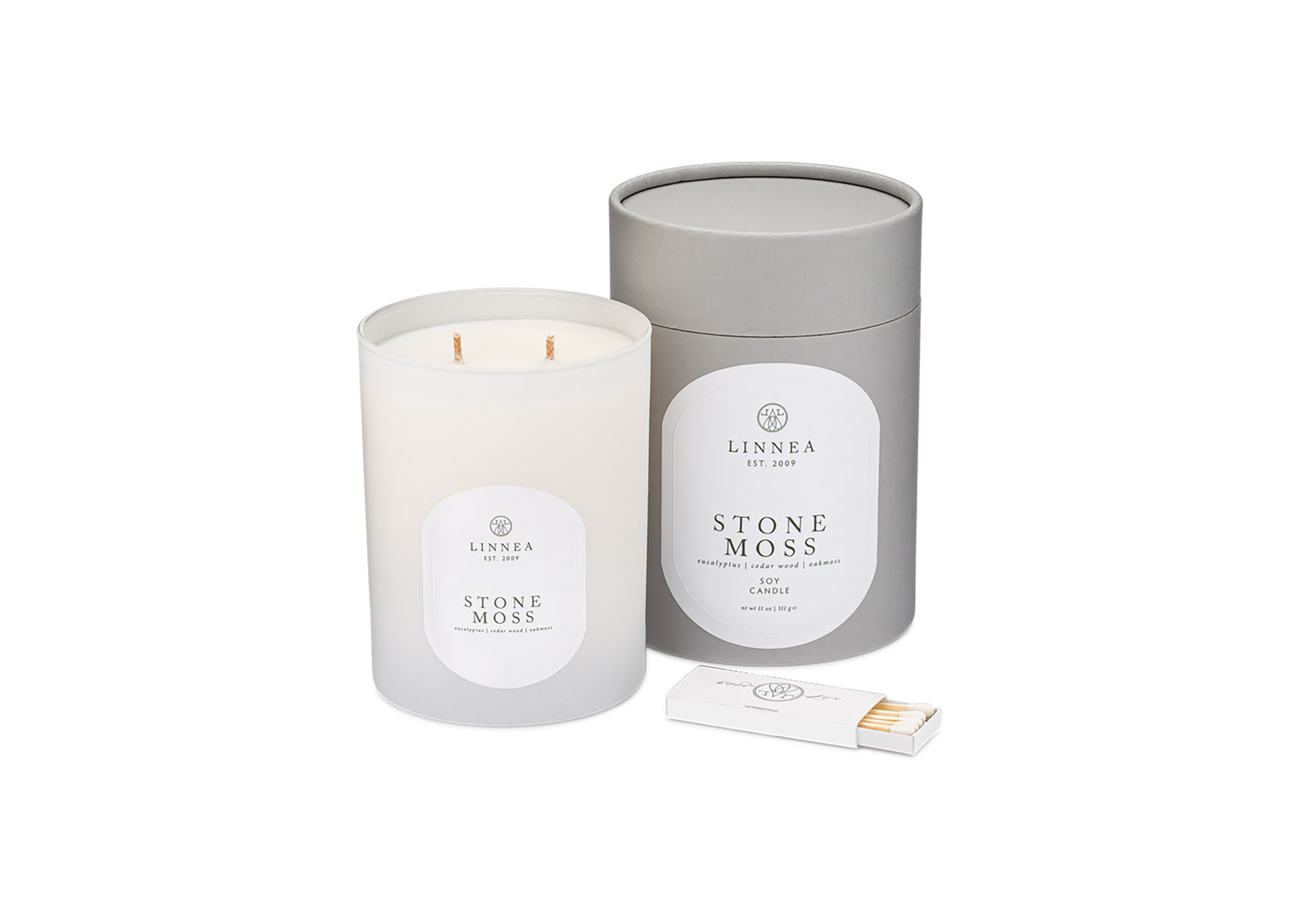 Classic Stone Moss Two Wick Candles | Giftagram